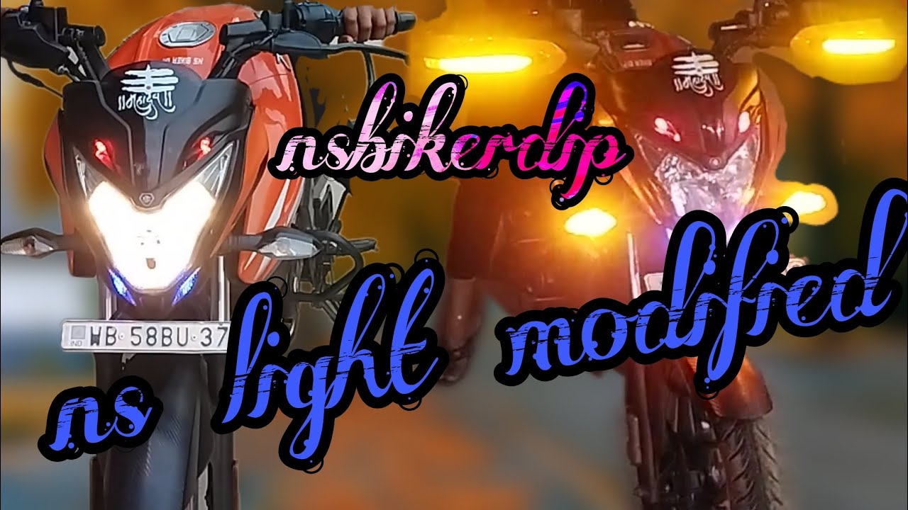 NS 125 modified orange colour | NS 125 headlight handmade drl modified ...