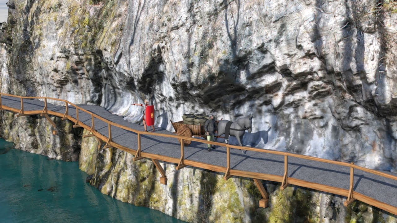 La construction de la voie encorbellement de Rochetaillée en 3D - YouTube