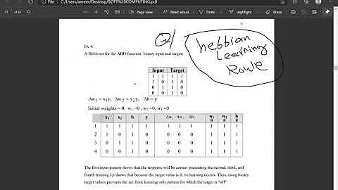hebbian learning rule - YouTube