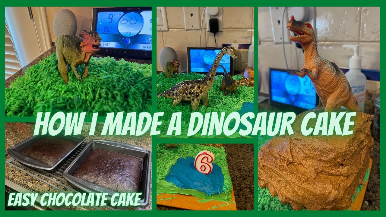 How I made a Dinosaur Cake | DIY Dinosaur Cake | Easy Chocolate Cake ...