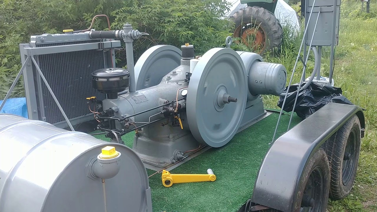 Witte engine works 12hp portable generator startup - YouTube