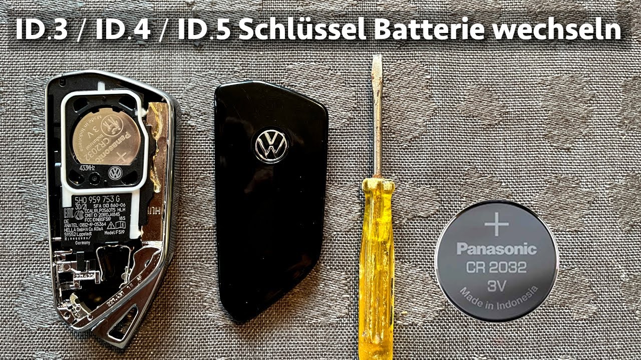 VW ID 3 | ID 4 | ID 5 | ID 7 Schlüssel Batterie wechseln - YouTube
