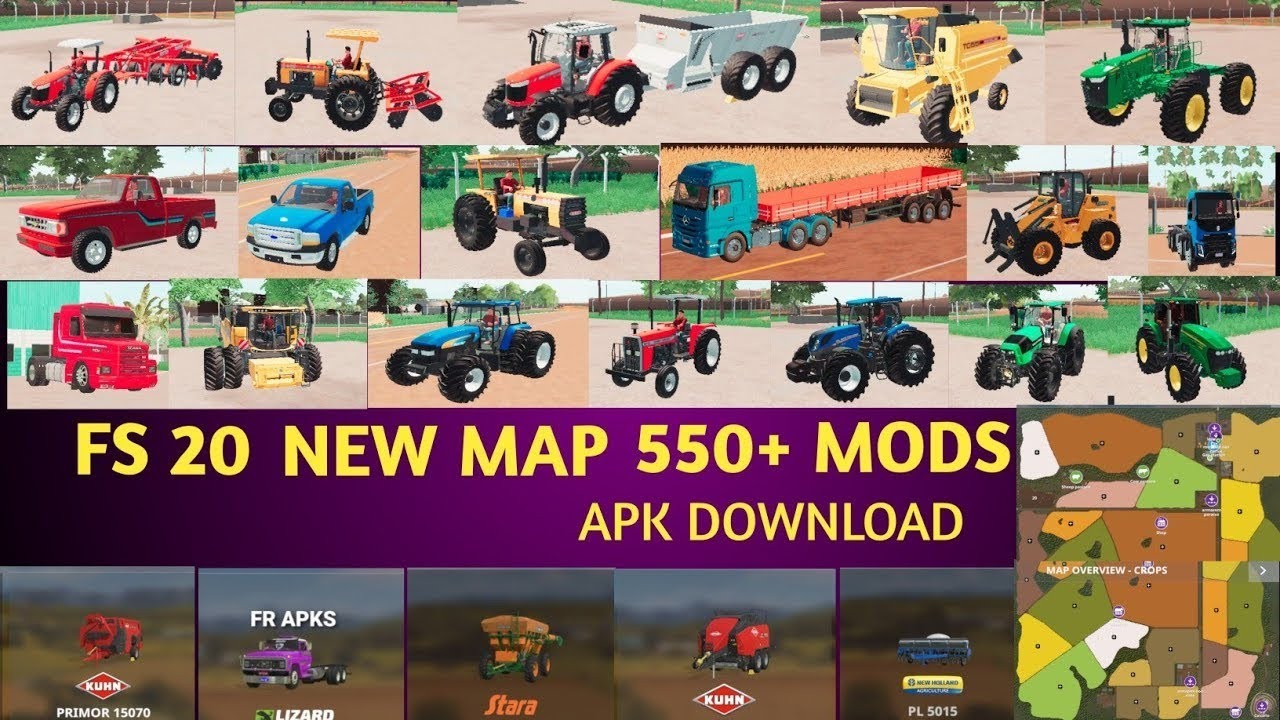 FS 20 New map mod apk lite 500+ mods - YouTube