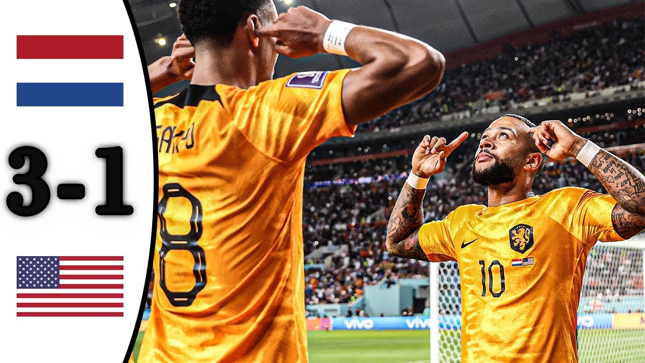 Netherlands Vs USA (3-1)🔴All Goals | Highlights | Knockout | World Cup ...
