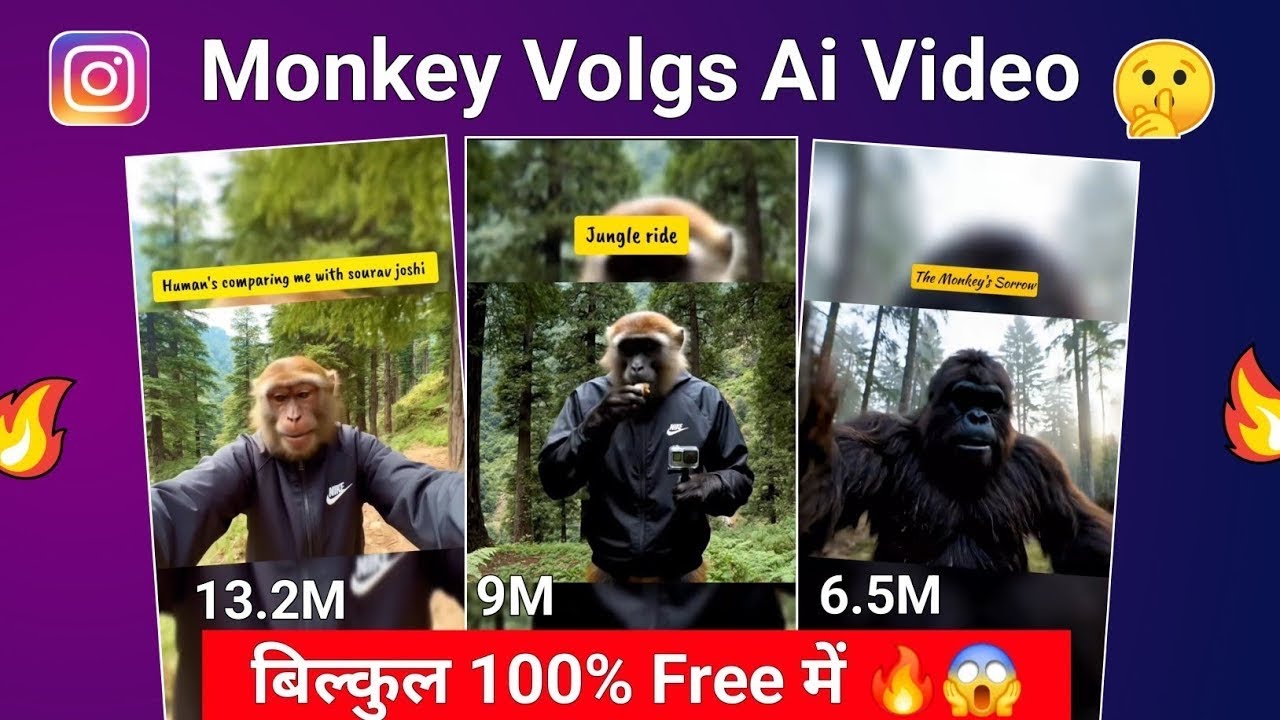 Instagram Viral Monkey Vlogs Kaise banaye | How to make Monkey Vlogs ...