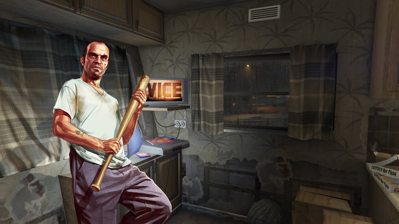 GTA V Enhanced – Trevor's House | Rain Outside | Atmospheric Relaxation ...