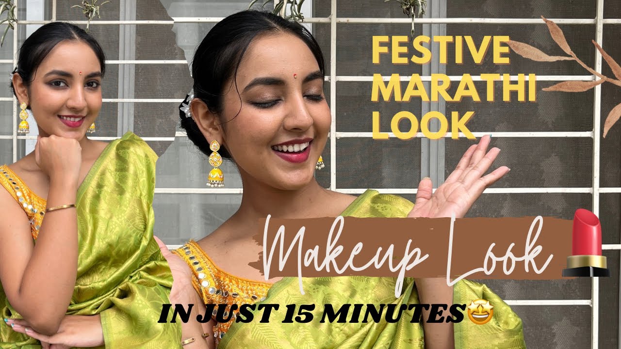 Marathi Look in Just 15 Mins! | Quick Saree & Makeup Tutorial 💄|Eternal Janhvi ️ - YouTube