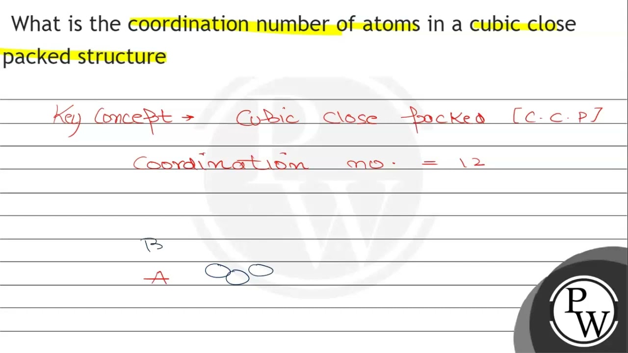 What Is The Coordination Number Of Atoms In A Cubic Close Packed What Is The Coordination Number Of Atoms In A Cubic Close Packed
