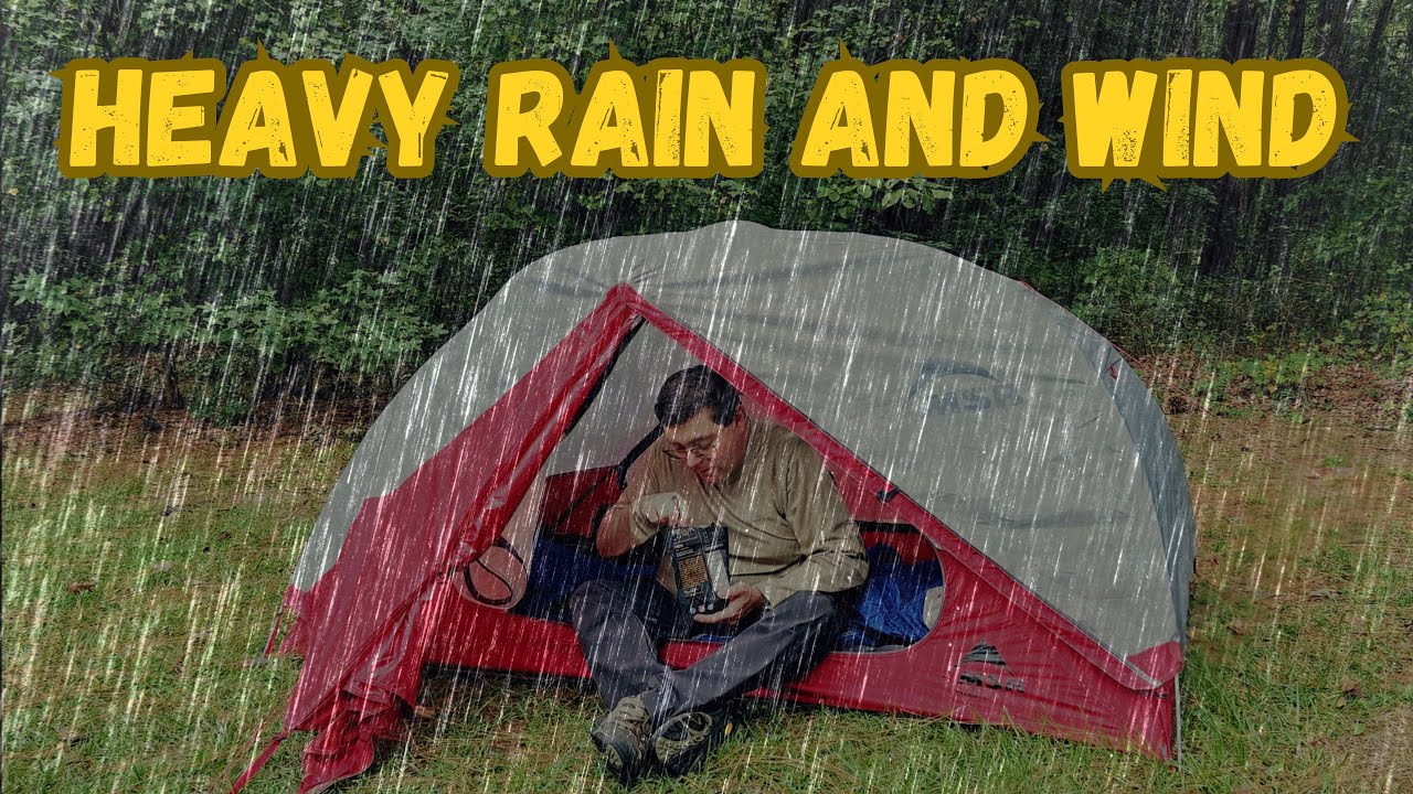 Extreme Weather Solo Camping in Heavy Rain During Tropical Storm ...