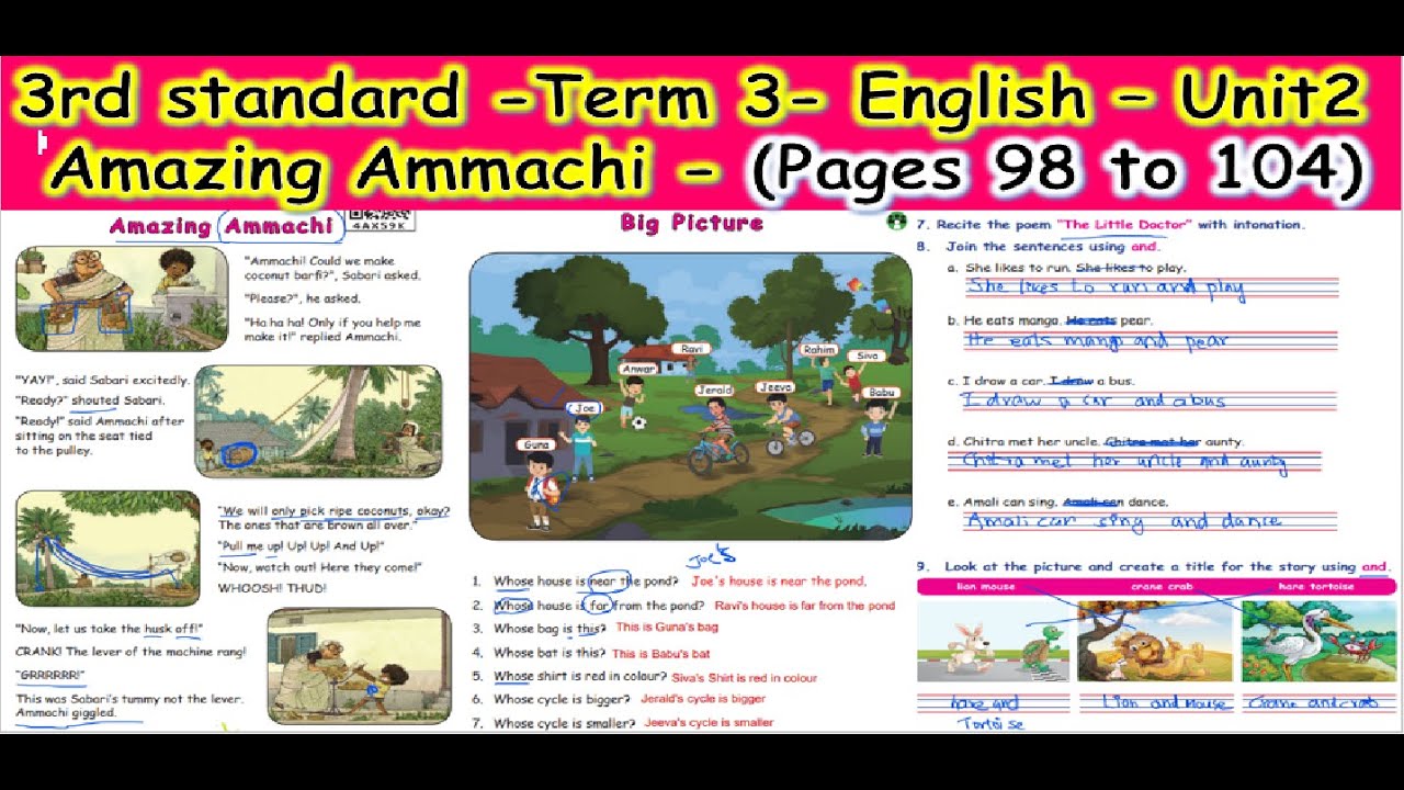 3rd STD - TERM3 - ENGLISH - AMAZING AMMACHI - STORY EXPLANATION & BOOK ...