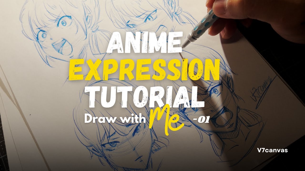[Real-Time] Draw anime with me step by step facial expressions tutorial ...