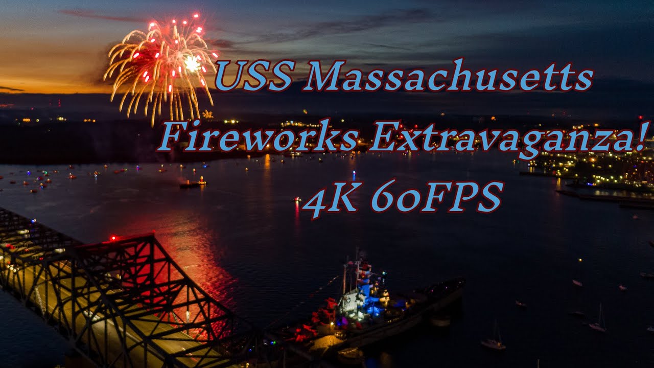 USS Massachusetts - 4K Fireworks Extravaganza! - YouTube