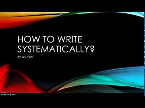 How to write systematically - YouTube