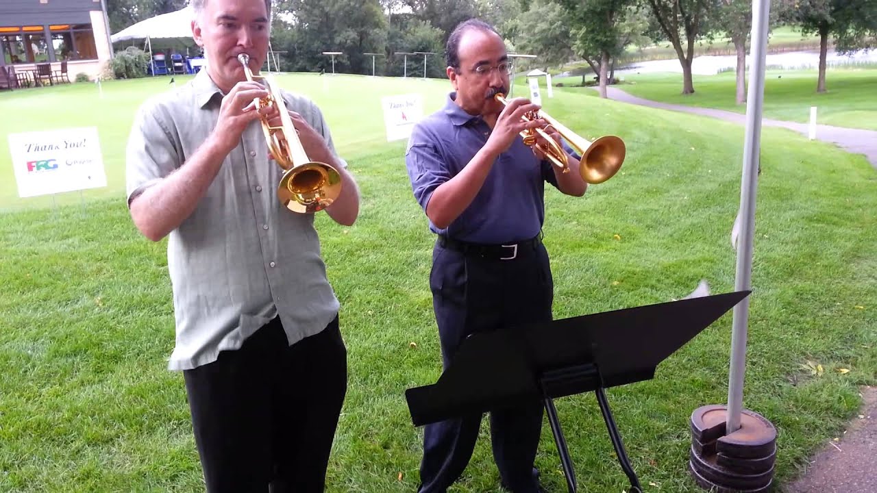 Tee it up for the Troops 2014 - Manny and Bob on Trumpets - YouTube