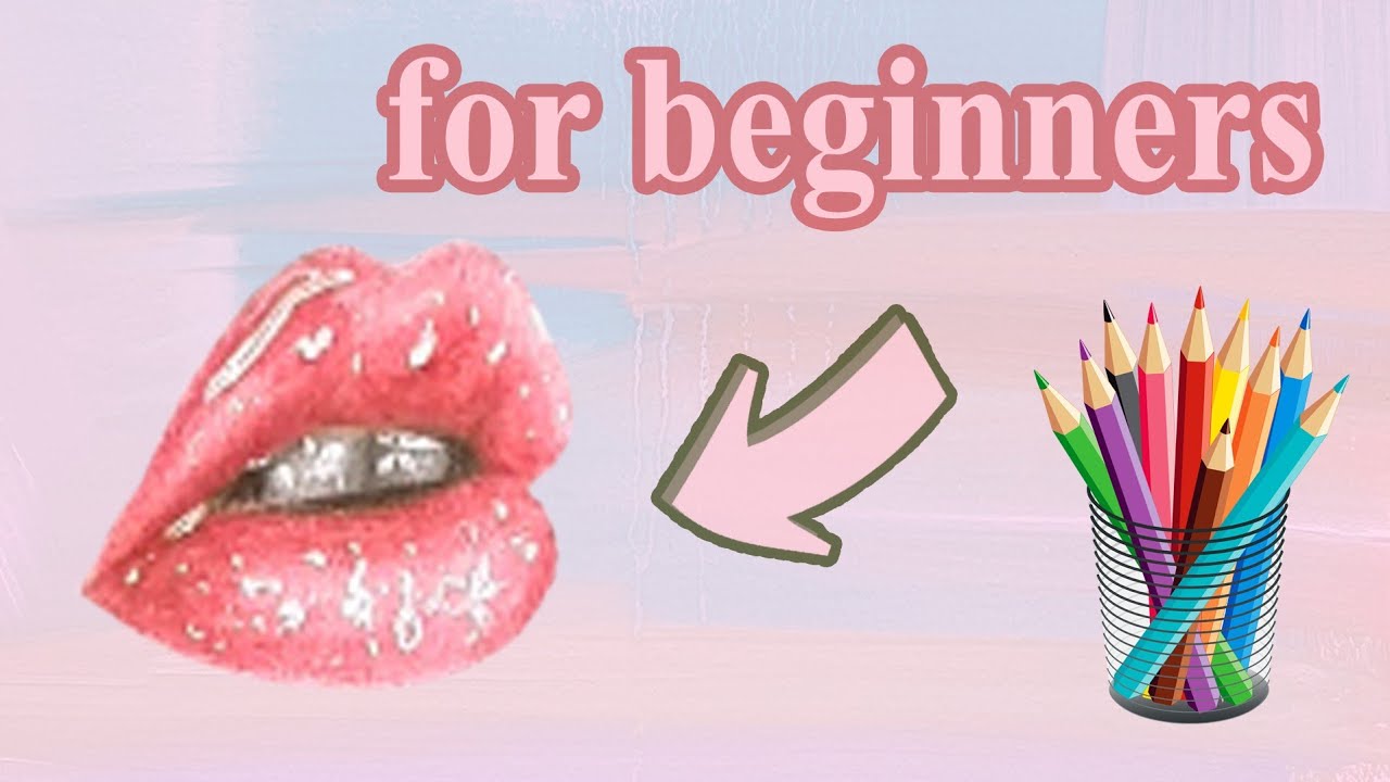 How to draw easy lips with colored pencils - YouTube