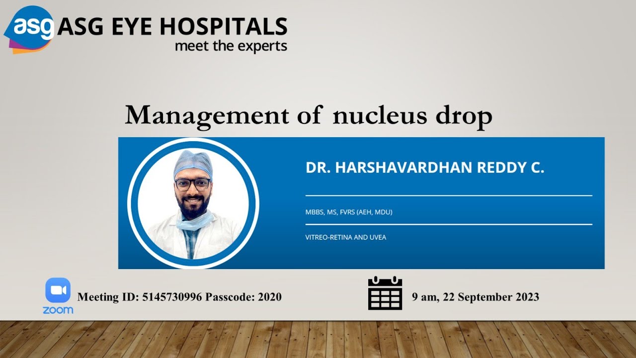 Management of nucleus drop : Dr. Harshavardhan Reddy C - YouTube