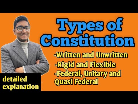 Types of Constitution | unitary| federal Constitution | flexible| rigid ...