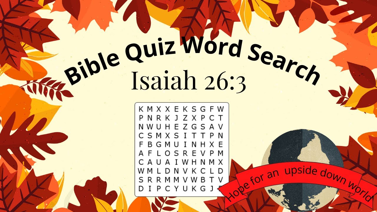 Bible Word Search Isaiah 26 3 - YouTube