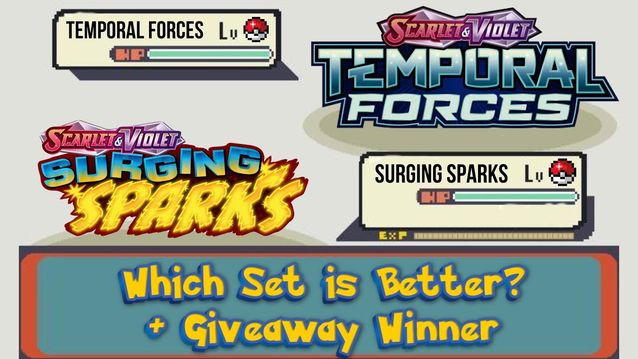Pokemon Surging Sparks vs. Temporal Forces Booster Bundle Battle ...