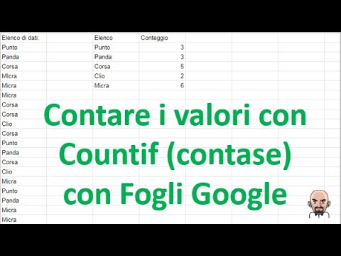 Contare i valori con COUNTIF (contase) Fogli Google - YouTube