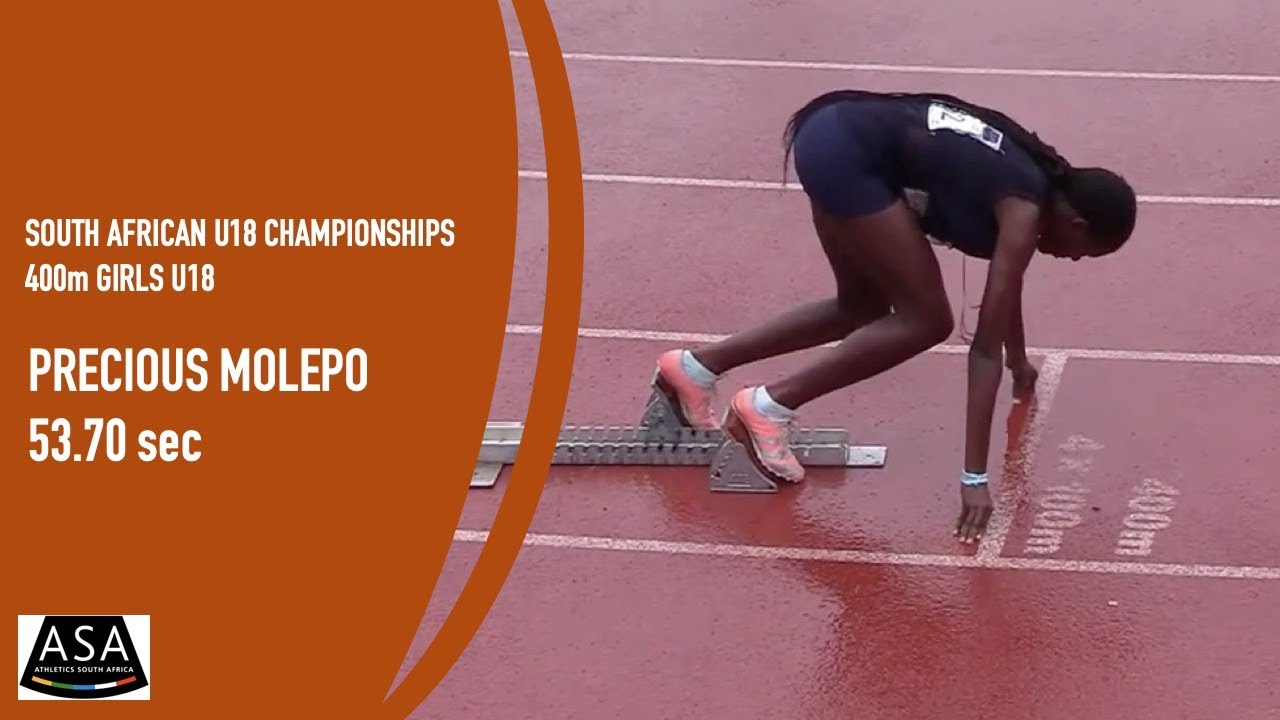 Precious Molepo wins U18 400m at ASA Championships, Potchefstroom in 53.70 - 2 April 2022 - YouTube