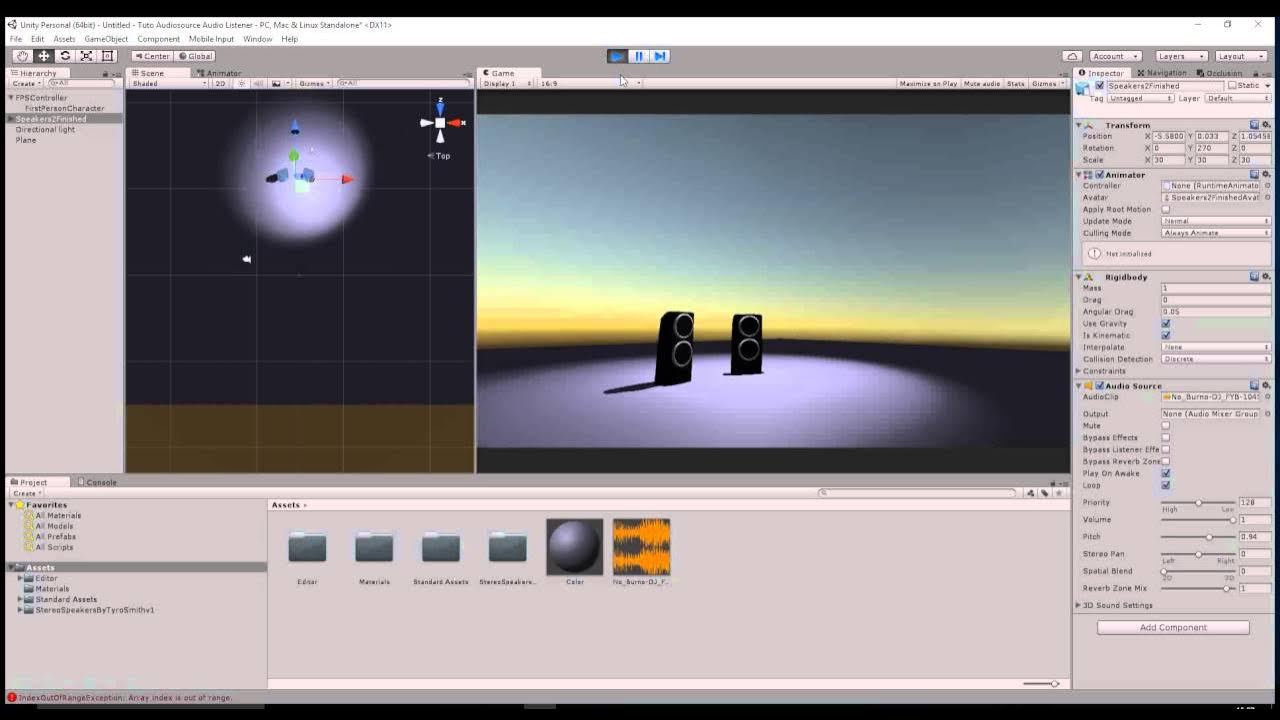 Unity AudioSource Audiolistener Tuto - YouTube