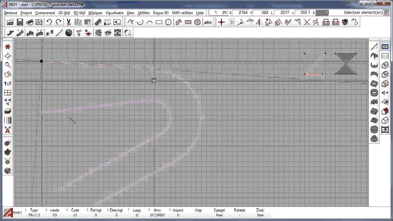 Een talud construeren in ARKEY. - YouTube