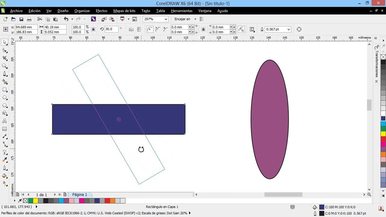 Curso Introducción a CorelDraw X6 - 46 Rotar e Inclinar Objetos - YouTube