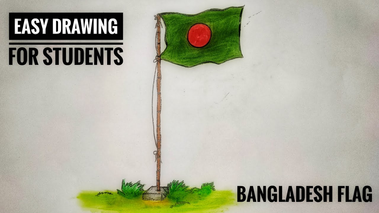 How to Draw National Flag of Bangladesh for Students (Very Easy) | Flag ...