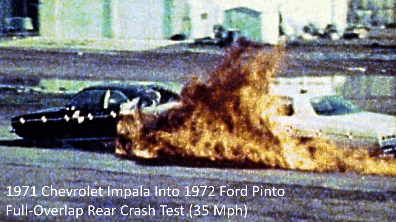 1971 Chevrolet Impala Into 1972 Ford Pinto Full-Overlap Rear Crash Test ...