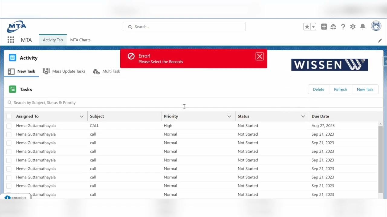 Demo on Mass Update Tasks, Activities Tab, Create Multiple Tasks group. - YouTube