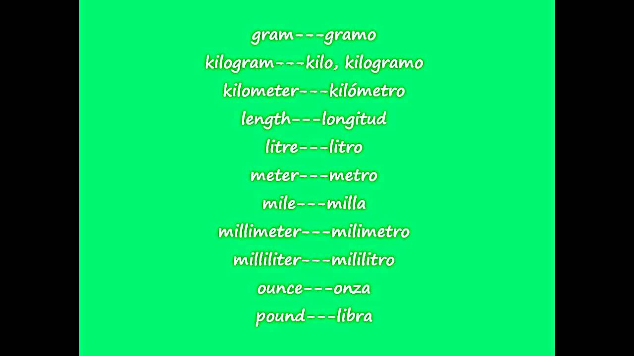 English vocabulary unidades de medida - YouTube