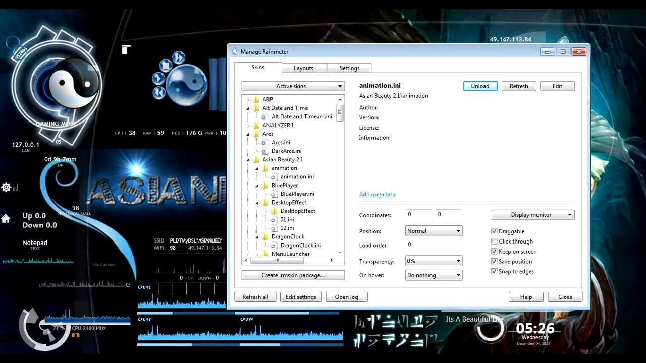 rainmeter hacker pack skin - YouTube