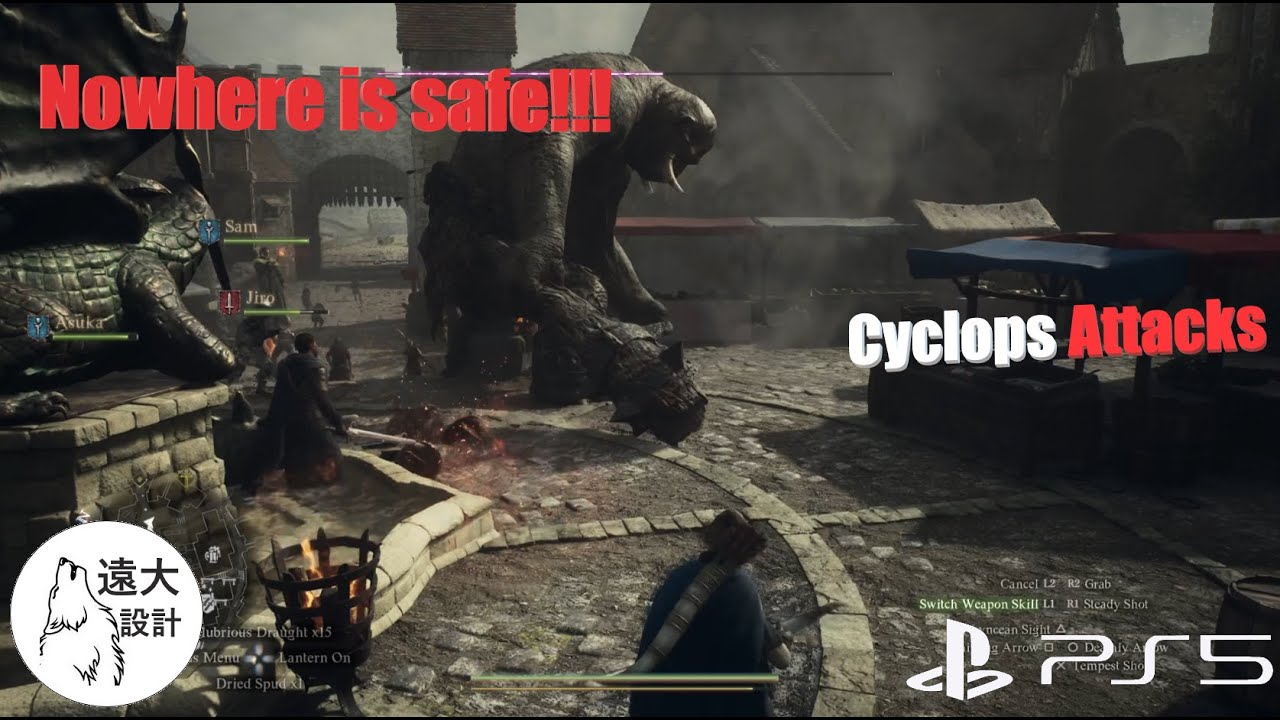 Nowhere Is Safe Cyclops Attacks Vermund City Dragons Dogma 2 - YouTube