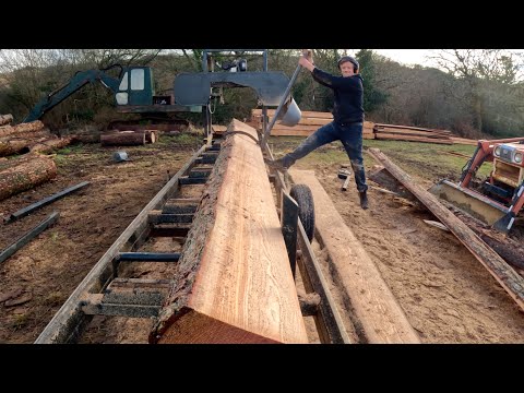Timber Framed Barn Part 4 Milling 20 Tons Of Logs In To 8x8's