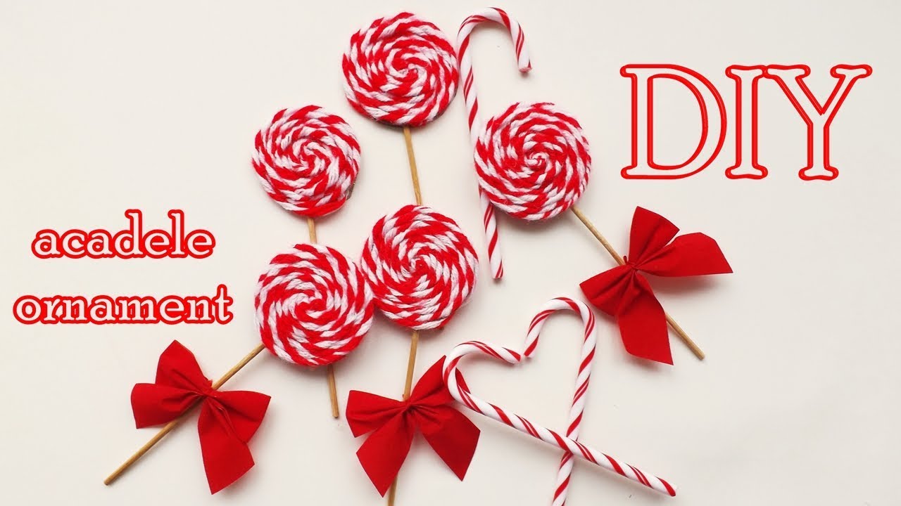 DIY acadele - ornament de Craciun, DIY Christmas Lollipops - YouTube