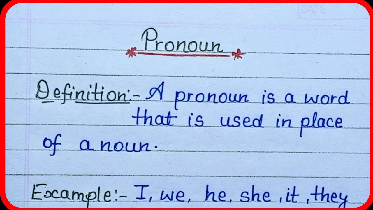 Definition of Pronoun in English//pronoun and its kind//kinds of ...