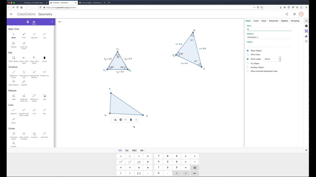Constructing a right triangle in geogebra - YouTube