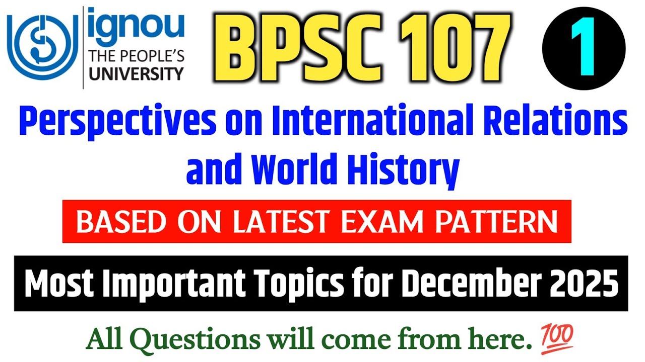 BPSC 107 Important Questions December 2025 in English | IGNOU BPSC 107 ...