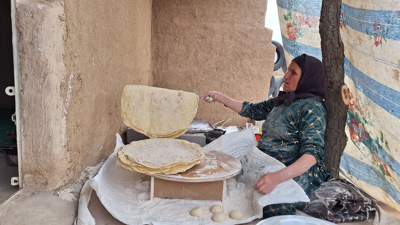 Traditional bread baking with wood, by village woman😋 - YouTube