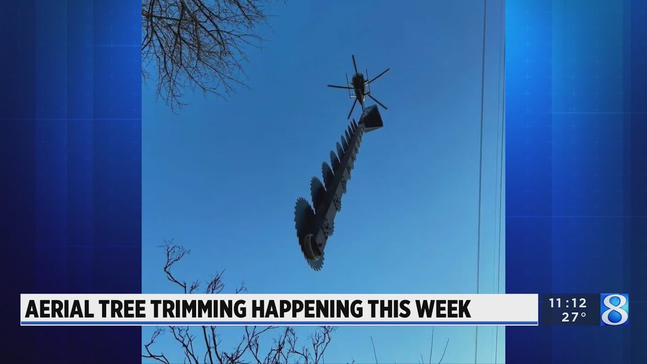 Aerial tree trimming scheduled this week in southwest Michigan - YouTube