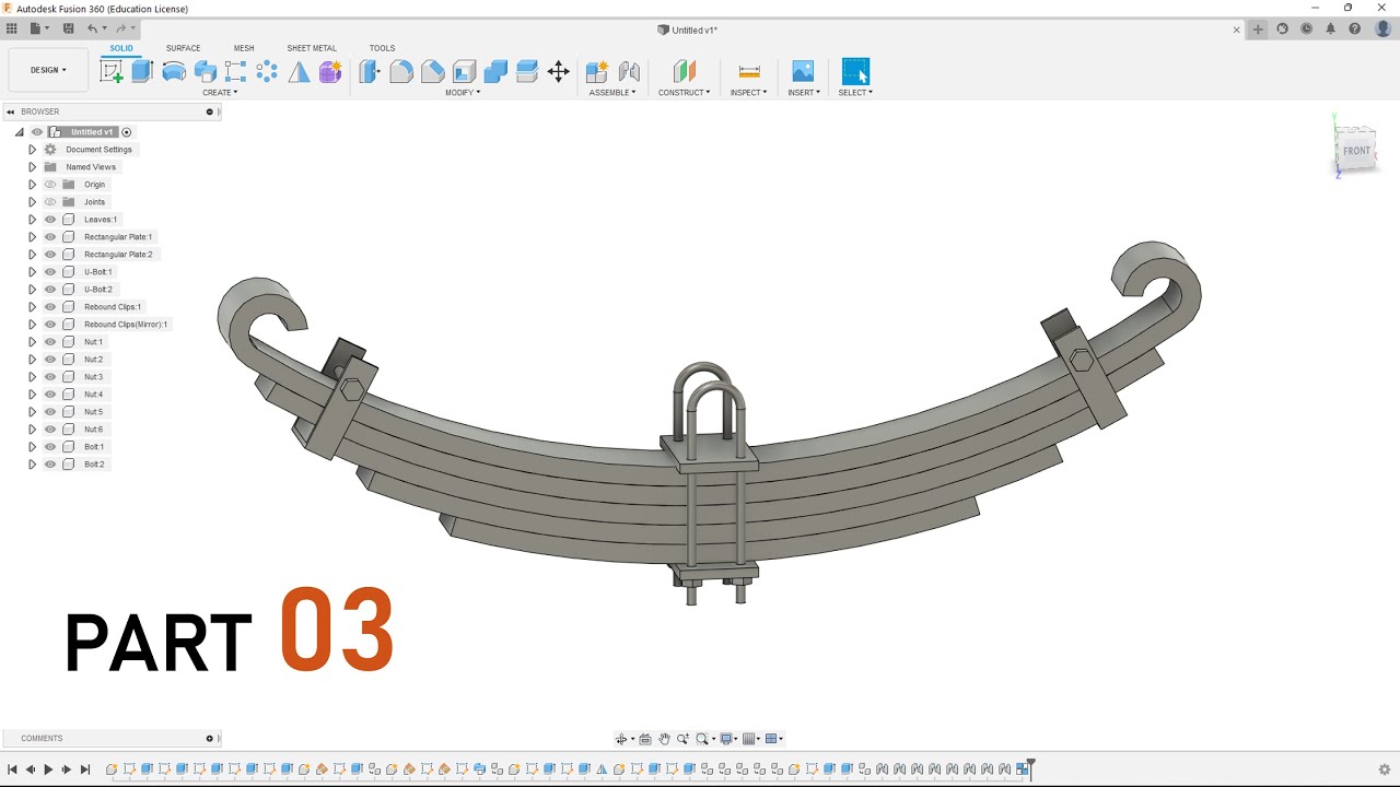 Designing Leaf Spring in Fusion 360 - Part 3 - YouTube