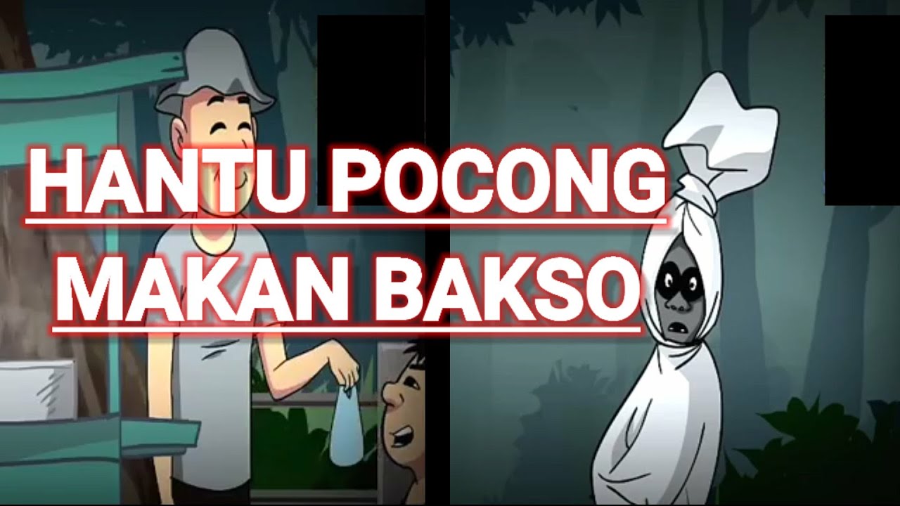 Hantu pocong makan bakso | dongeng cerita anak bahasa indonesia - YouTube