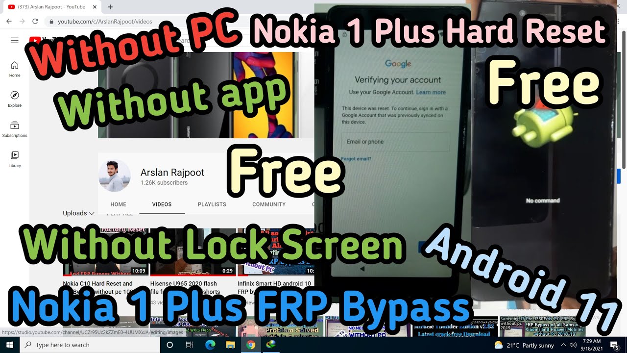 Nokia 1 plus Hard reset |FRP Bypass android 11| Without PC - YouTube