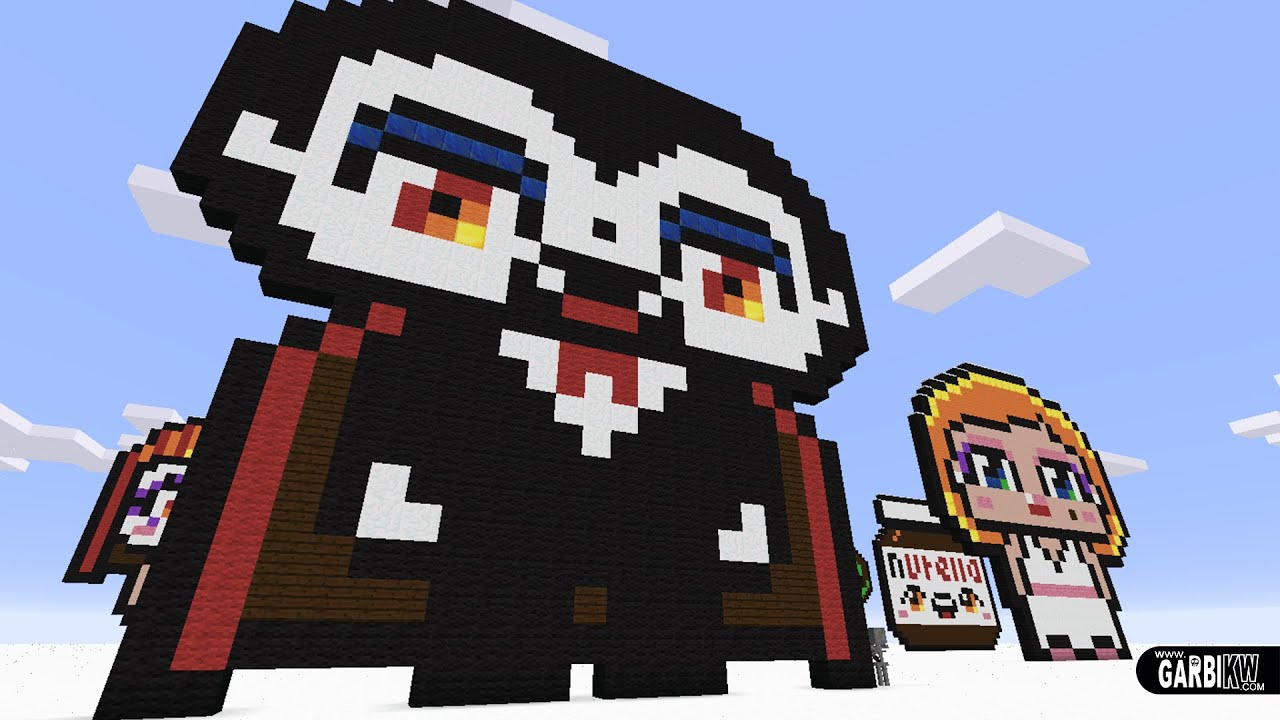 Minecraft Pixel Art - How To Make a Cute Dracula by Garbi KW #pixelart ...