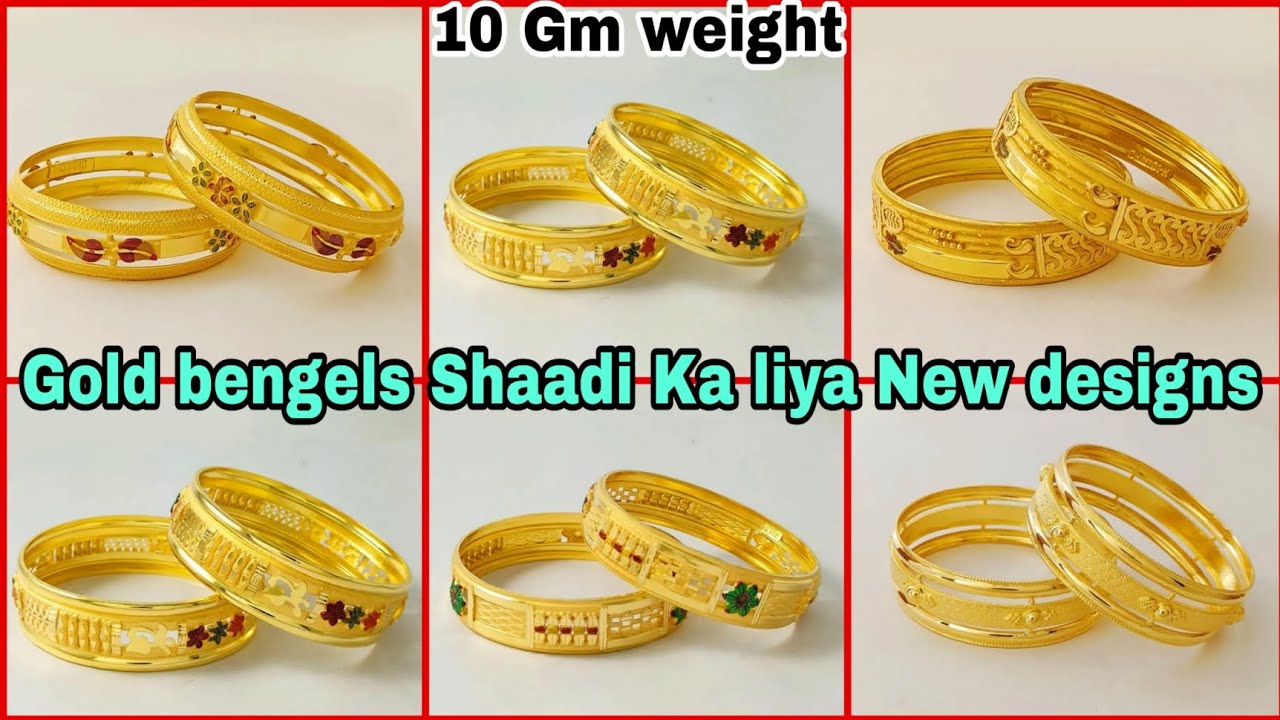 latest light weight gold bangles designs 2023, simple gold bangles ...