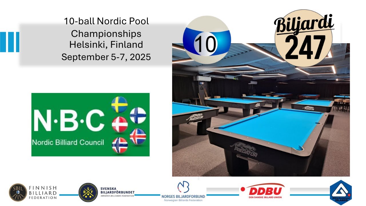Table 1 - 10ball Nordic Pool Championships Helsinki 2025 - Agnar Olsen ...