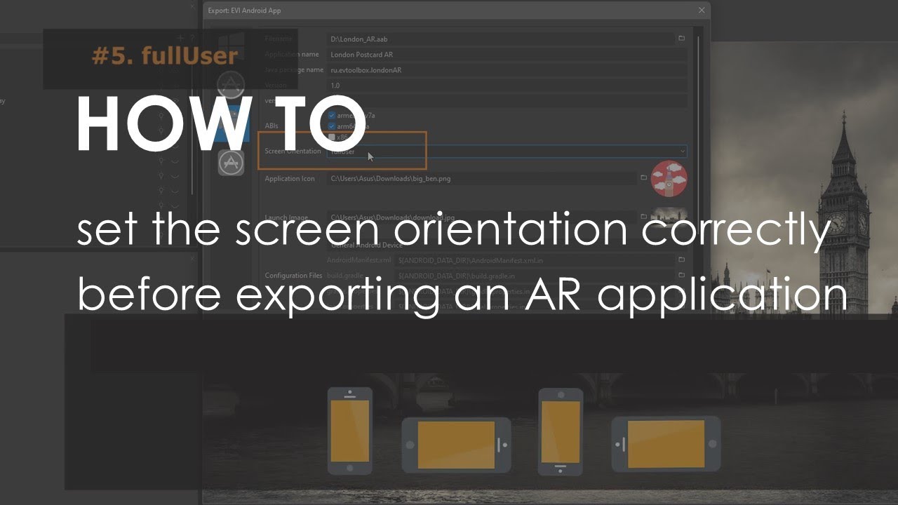 How to set the screen orientation correctly before exporting an AR app ...