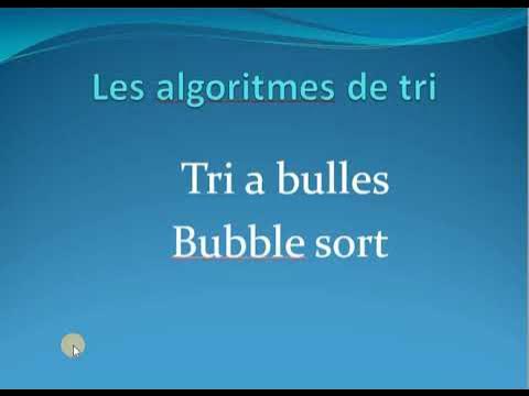 algorithme 3: les algorithmes de tri tri a bulles - YouTube