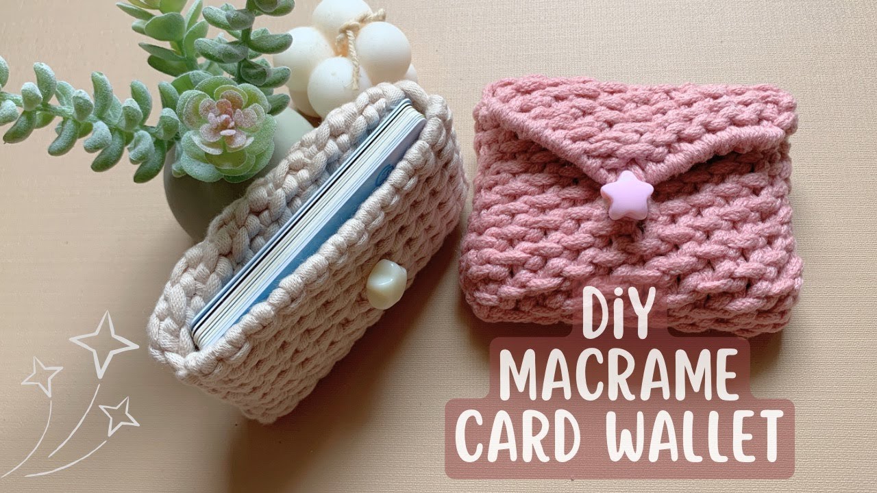 DIY | Macrame card wallet | Macrame purse | Macrame pouch - YouTube